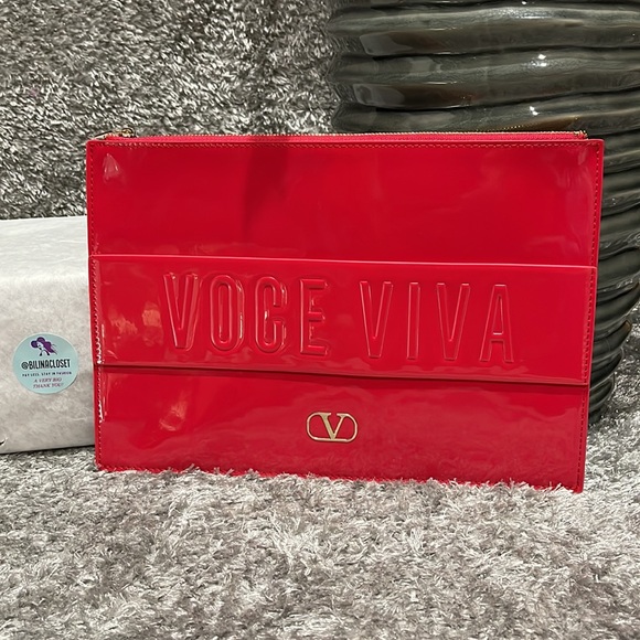 Valentino | Bags | Nwot Red Valentino Clutch Bag W Gold Details Voce ...